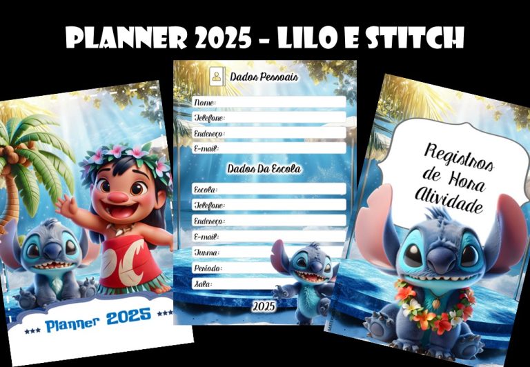 Planner 2025 Lilo e Stitch – Lojinha Materiaispdg